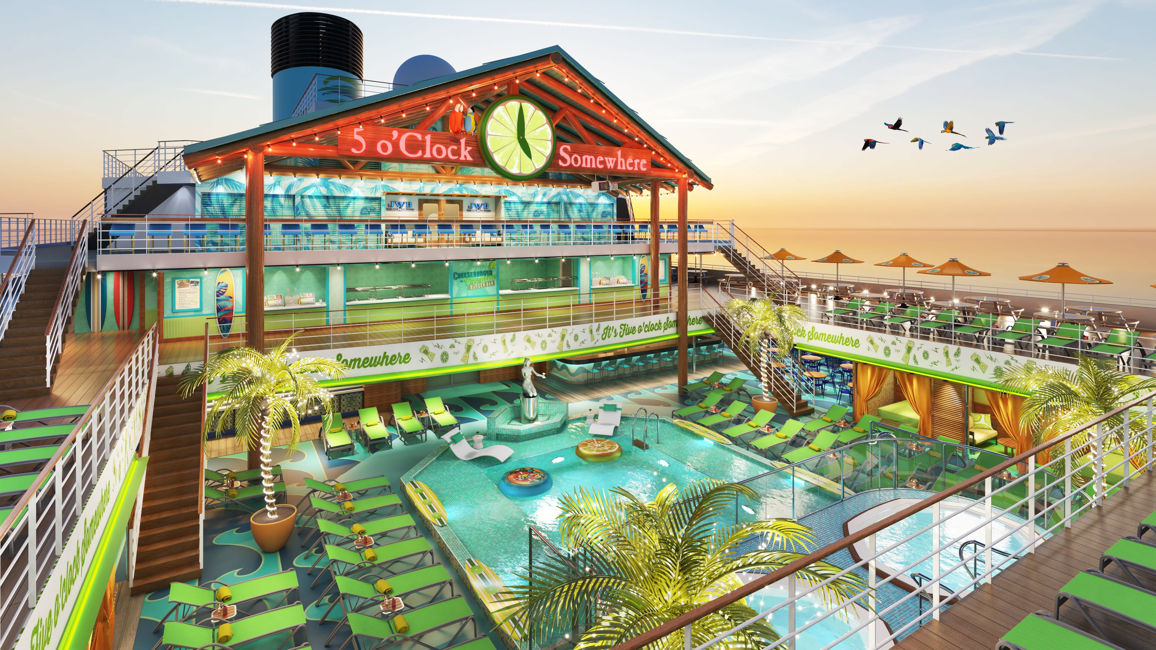 A first look at Margaritaville at Sea’s Beachcomber cruise ship ...